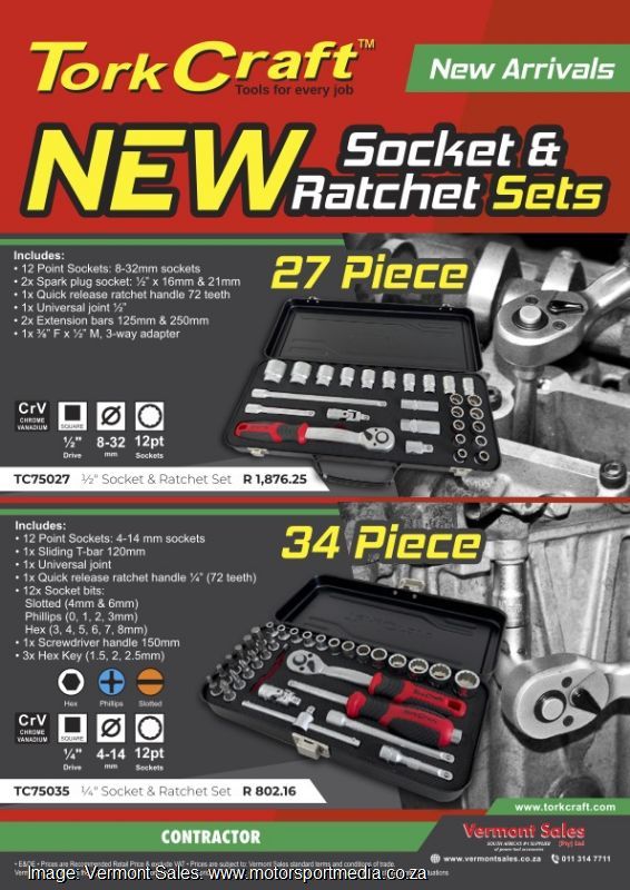 motorsportmedia.co.za | Save on quality Tork Craft Socket & Ratchet Sets